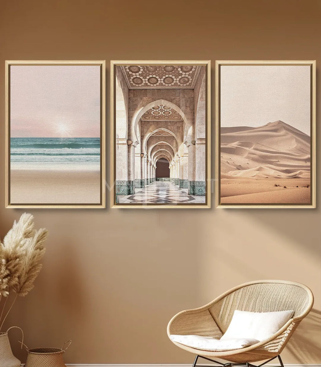 Tableau Maroc Différent Triptyque | Plage Désert Architecture — Massin ...