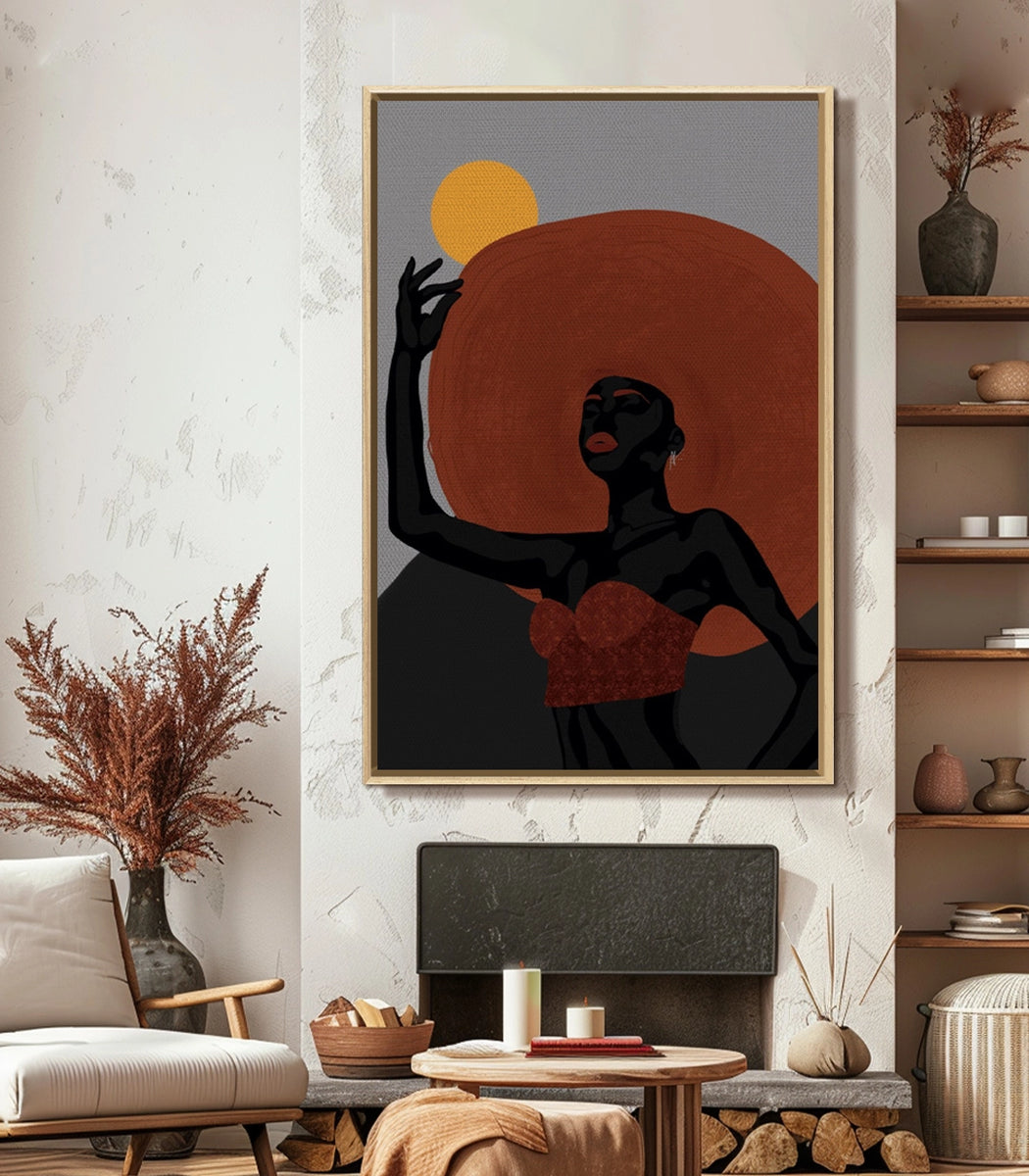 Tableau Femme Soleil Maroc | Solar Queen — Massinart.ma