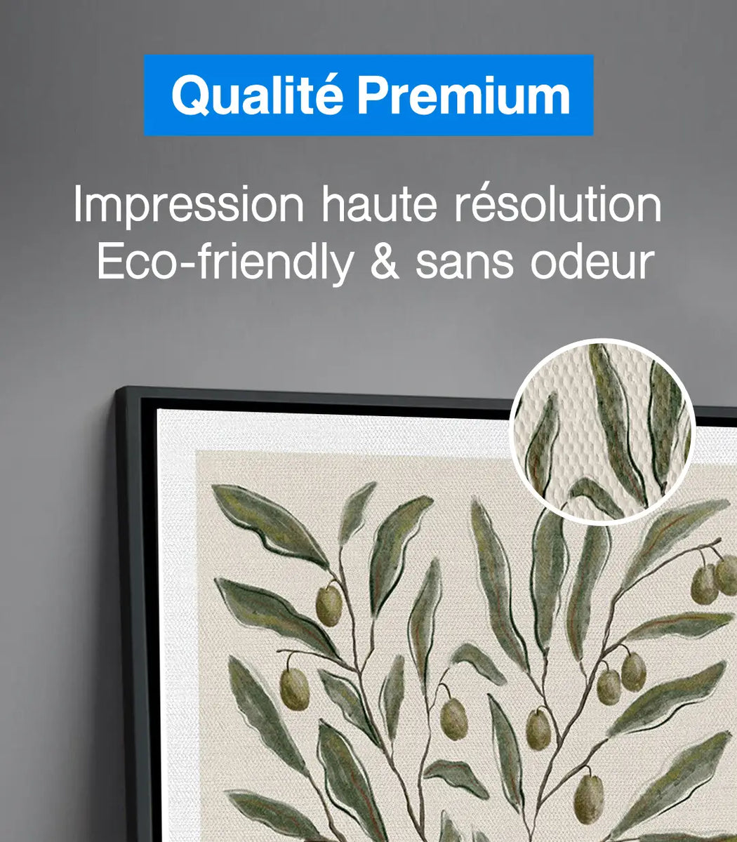 Tableau Botanical Art Maroc | Feuillages Verts — Massinart.ma