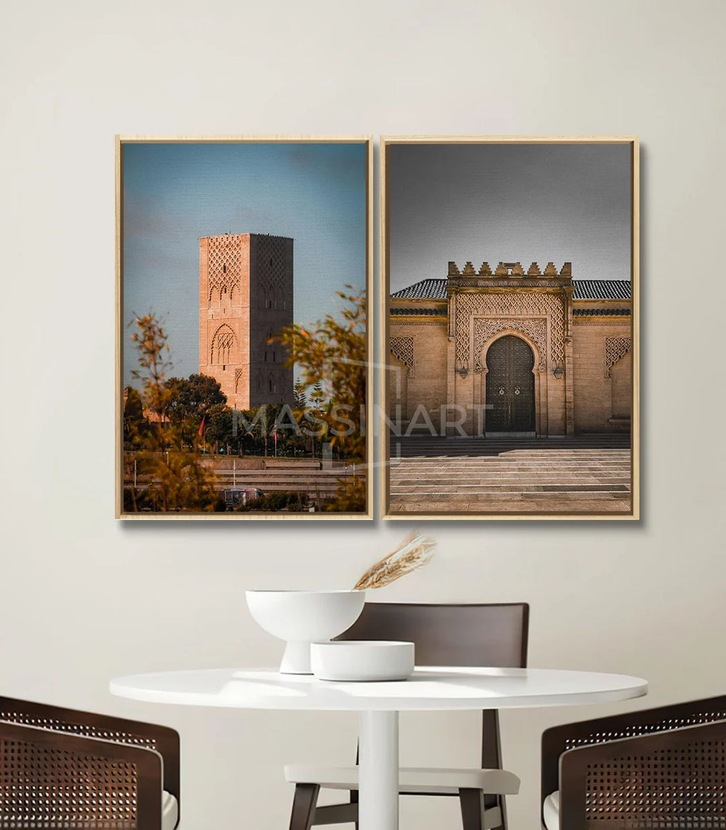 Tableau Architecture Maroc | Royal Heritage Diptyque — Massinart.ma